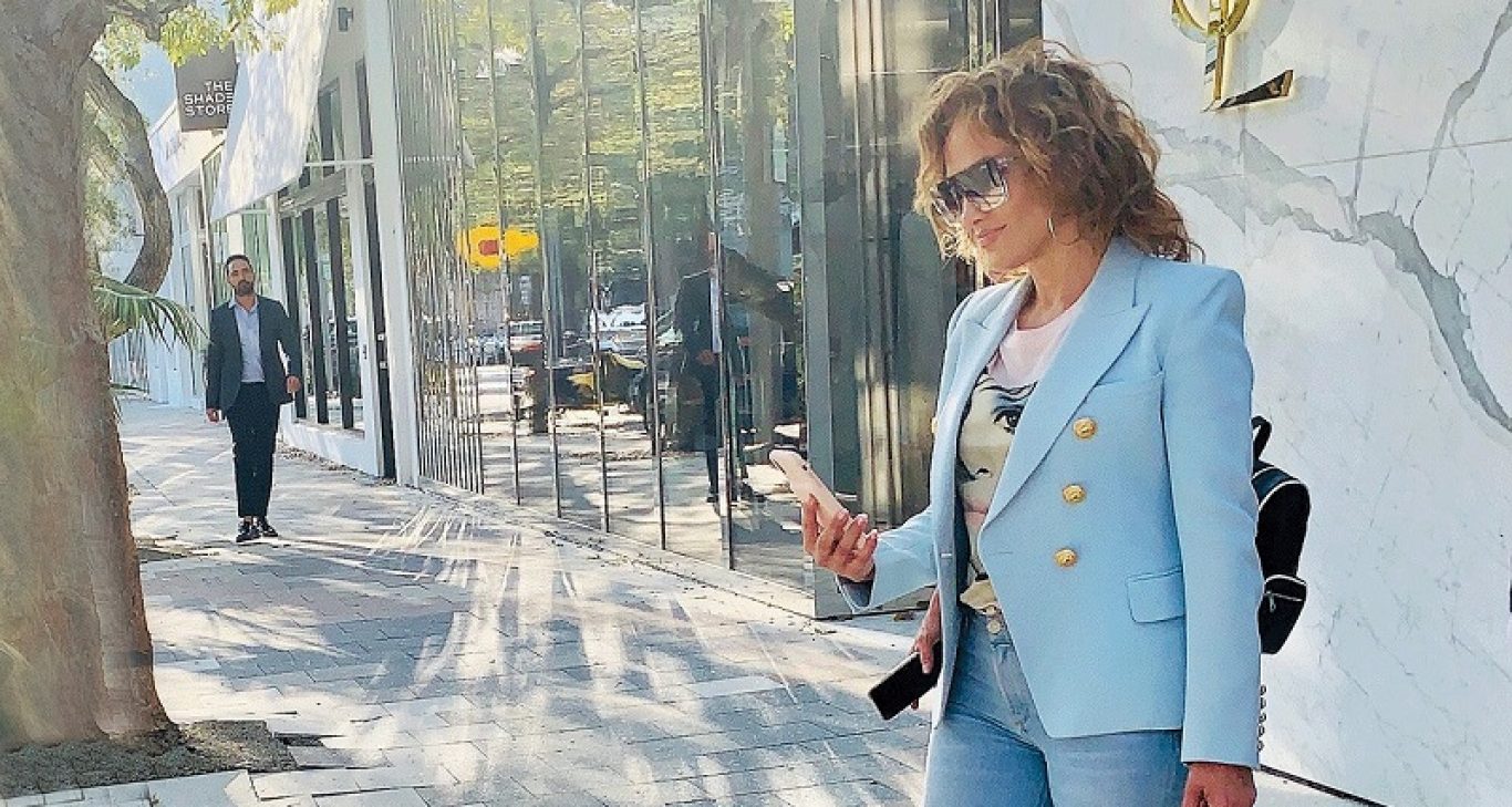 JLo Sports Streisand Tee To Miami Design District Spree